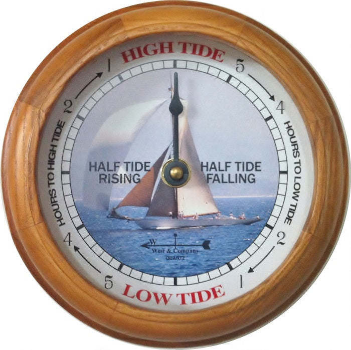 6" Classic Wooden tide clock with Sailboat artwork – Weather ...